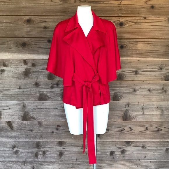 Fever | Jackets & Coats | Fever Red Belted Cape Sytle Wrap Over Jacket ...